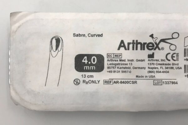 Arthrex AR-8400CSR Sabre, Curved 4mm 13cm (x) – GB TECH USA