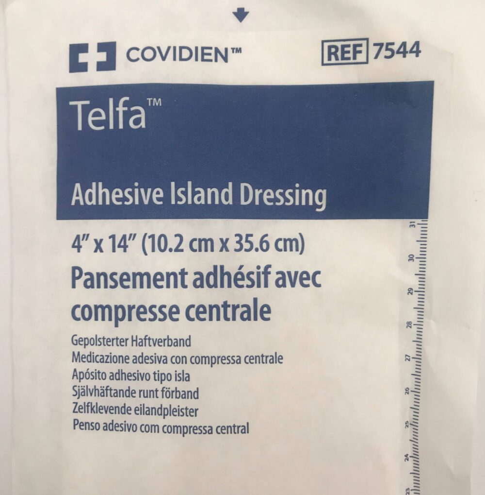 Covidien 7544 Telfa Adhesive Island Dressing, 4inx14in (x) - GB TECH USA