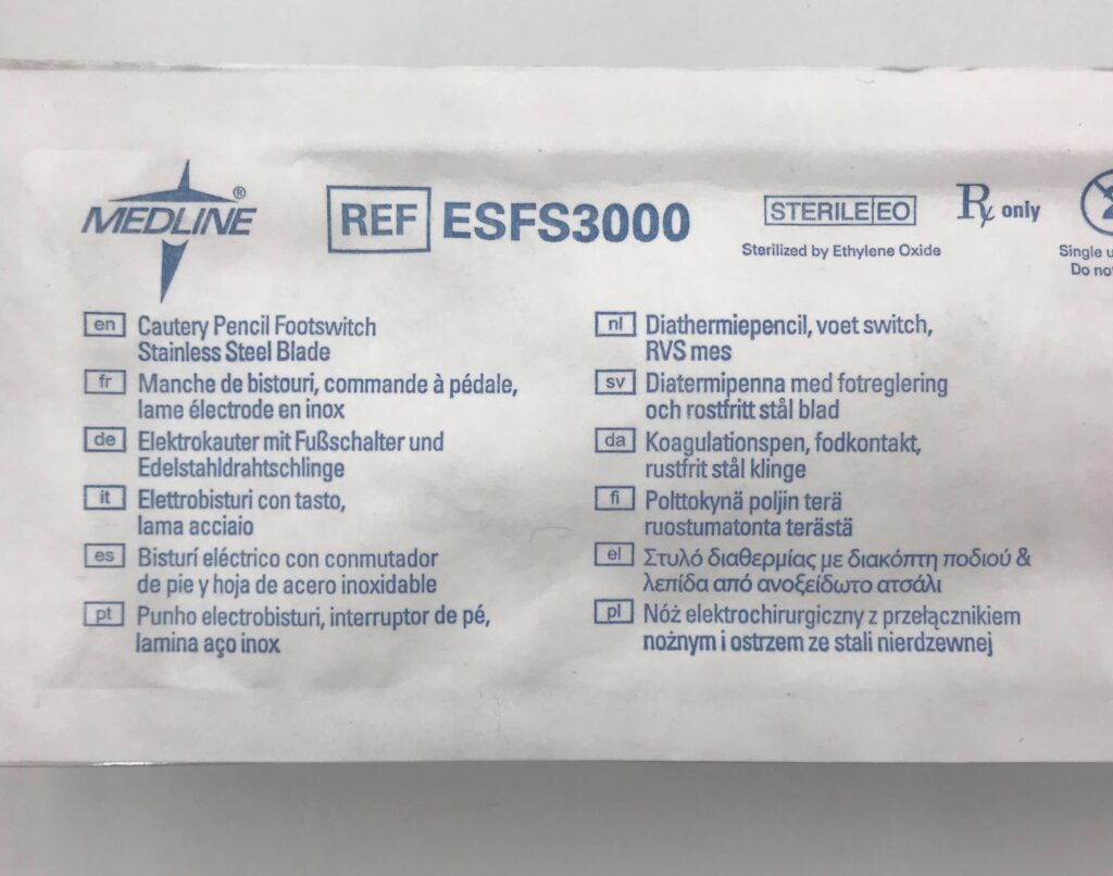 MedLine ESFS3000 Cautery Pencil FootSwitch Stainless Steel Blade (x ...