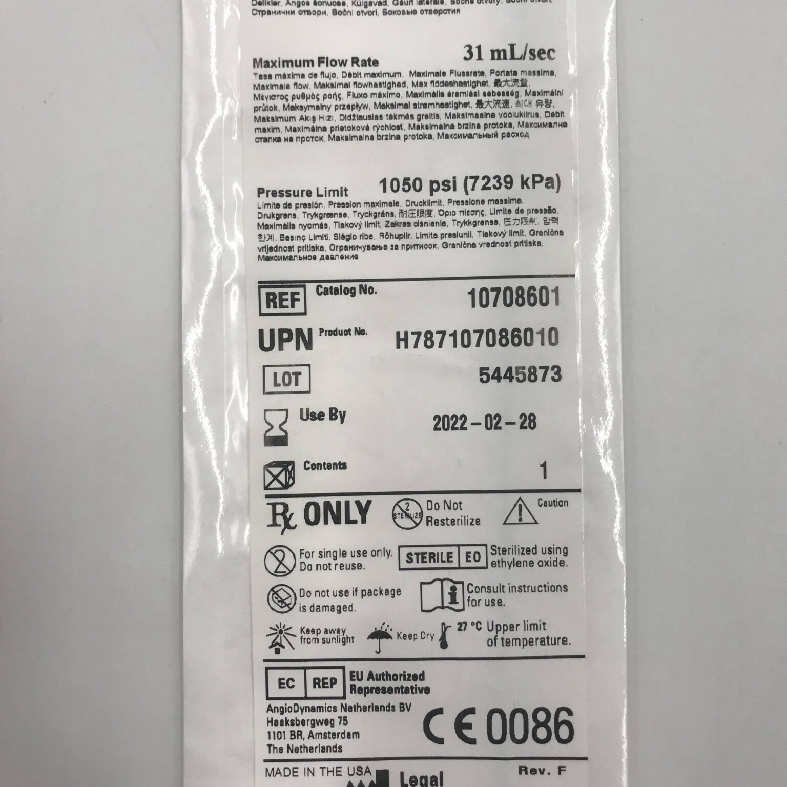 AngioDynamics 10708601 Soft-Vu Angiographic Catheter 5Fx 65cm (x) - GB ...