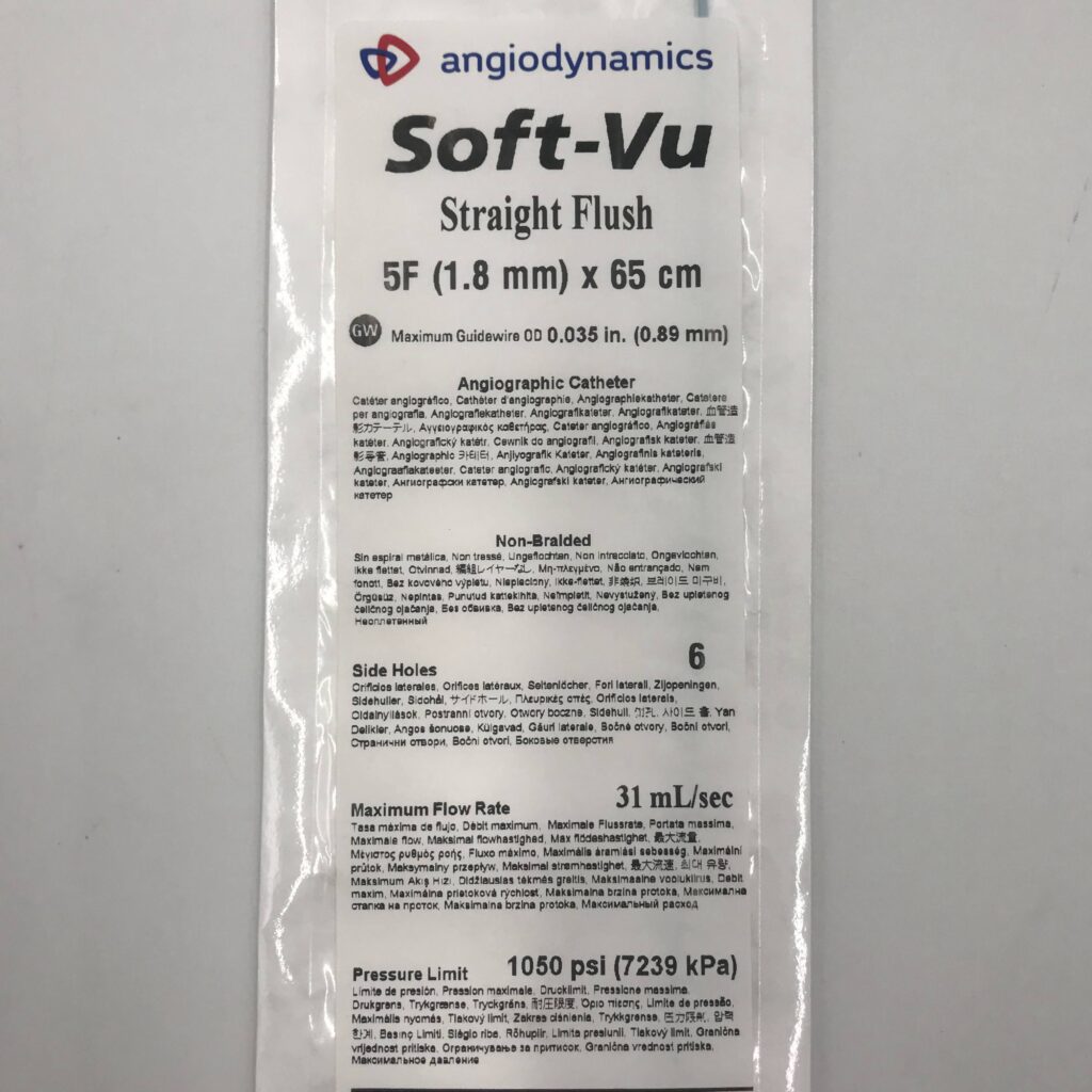 AngioDynamics 10708601 Soft-Vu Angiographic Catheter 5Fx 65cm (x) - GB ...