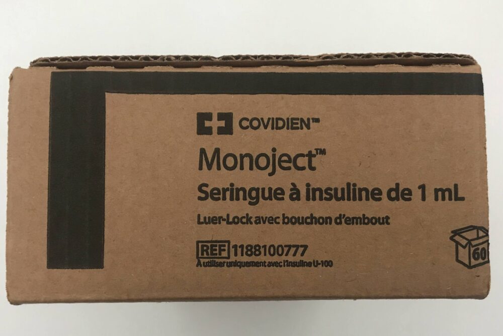 Covidien 1188100777 Monoject 1mL Insulin Syringe, Luer-Lock w/Tip Cap ...