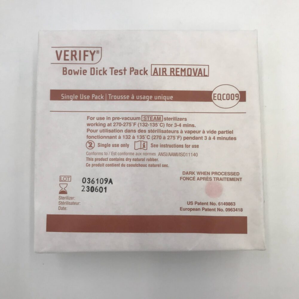 STERIS EQC009 Verify Bowie Dick Test Pack Air Removal - GB TECH USA
