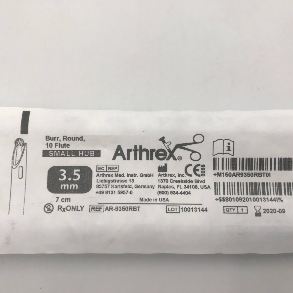 Arthrex AR-9350RBT Small Hub Burr, Round, 10 Flute 3.5mm (X) - GB TECH USA