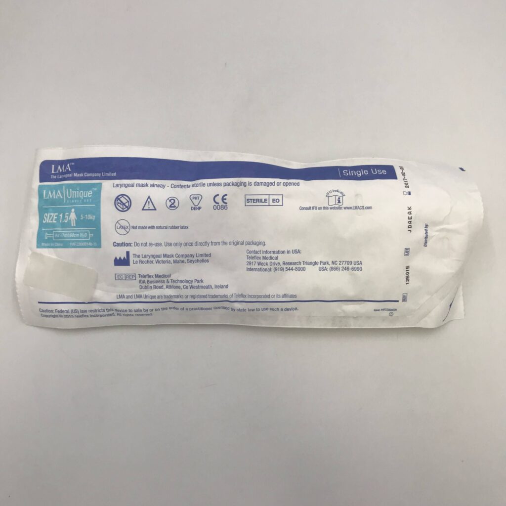 TELEFLEX 125015 LMA Unique Laryngeal Mask Airway Size 1.5 (10/Box) (X ...