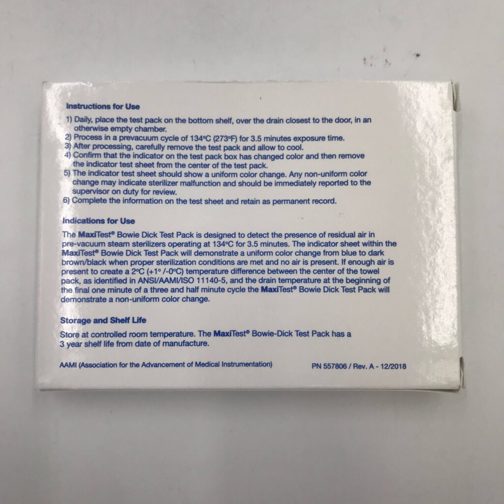 HENRY SCHEIN 570-0309 MaxiTest Bowie-Dick Test Pack - GB TECH USA