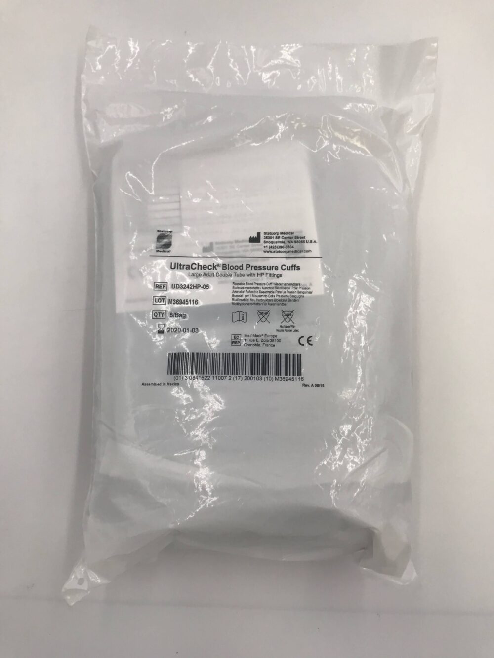 STATCORP UD3242HP-05 UltraCheck Blood Pressure Cuffs, Lg Adult Double ...