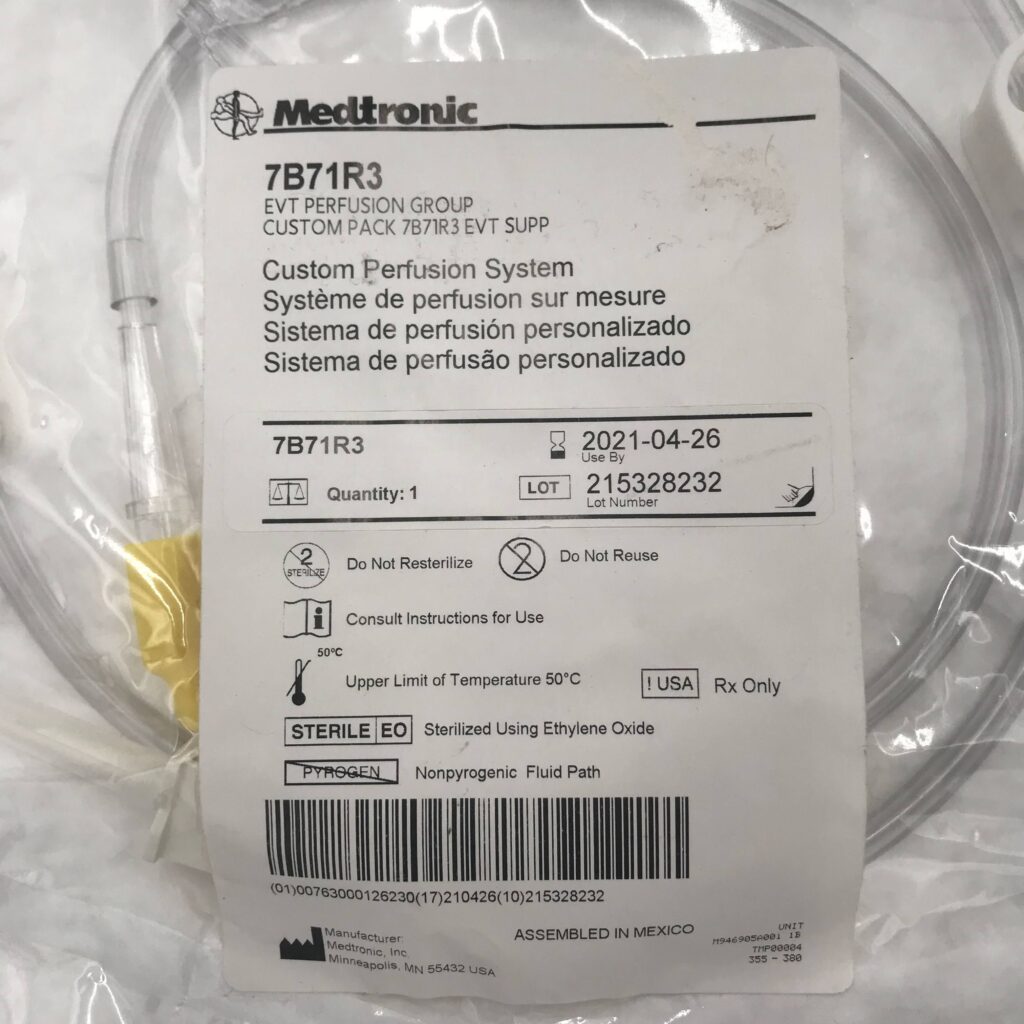 Medtronic 7B71R3 Custom Perfusion System. Custom Pack EVT Supp (X) - GB ...
