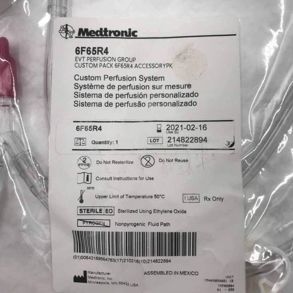 Medtronic 6F65R4 Custom Perfusion System. Custom Pack Accessory PK (X ...