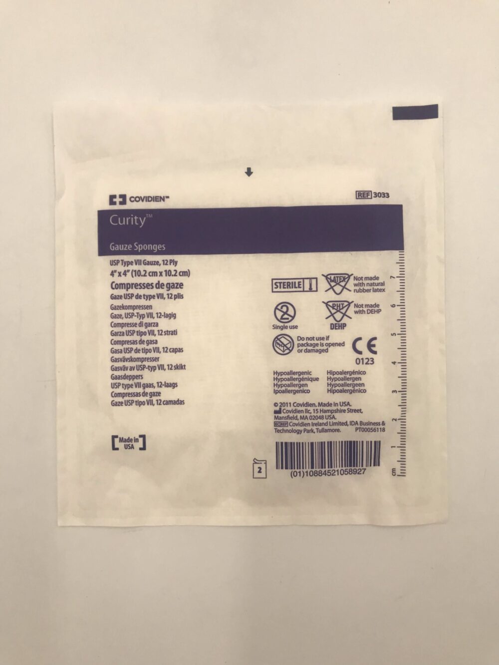 COVIDIEN 3033 Curity Gauze Sponges 4x4in, 12ply (50/Bx) (X) - GB TECH USA