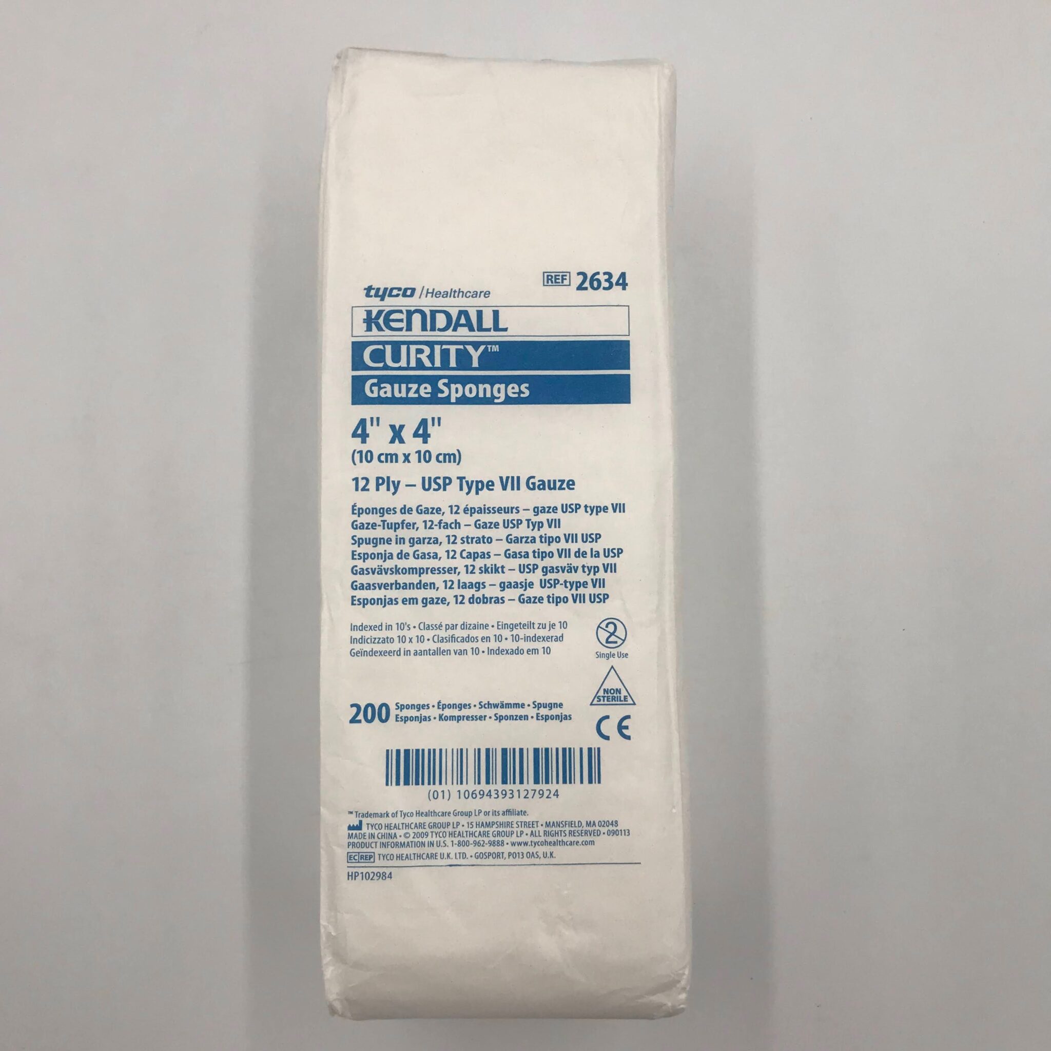 TYCO 2634 Kendall Curity Gauze Sponges 4x4in, 12Ply (200/Pkg) - GB TECH USA