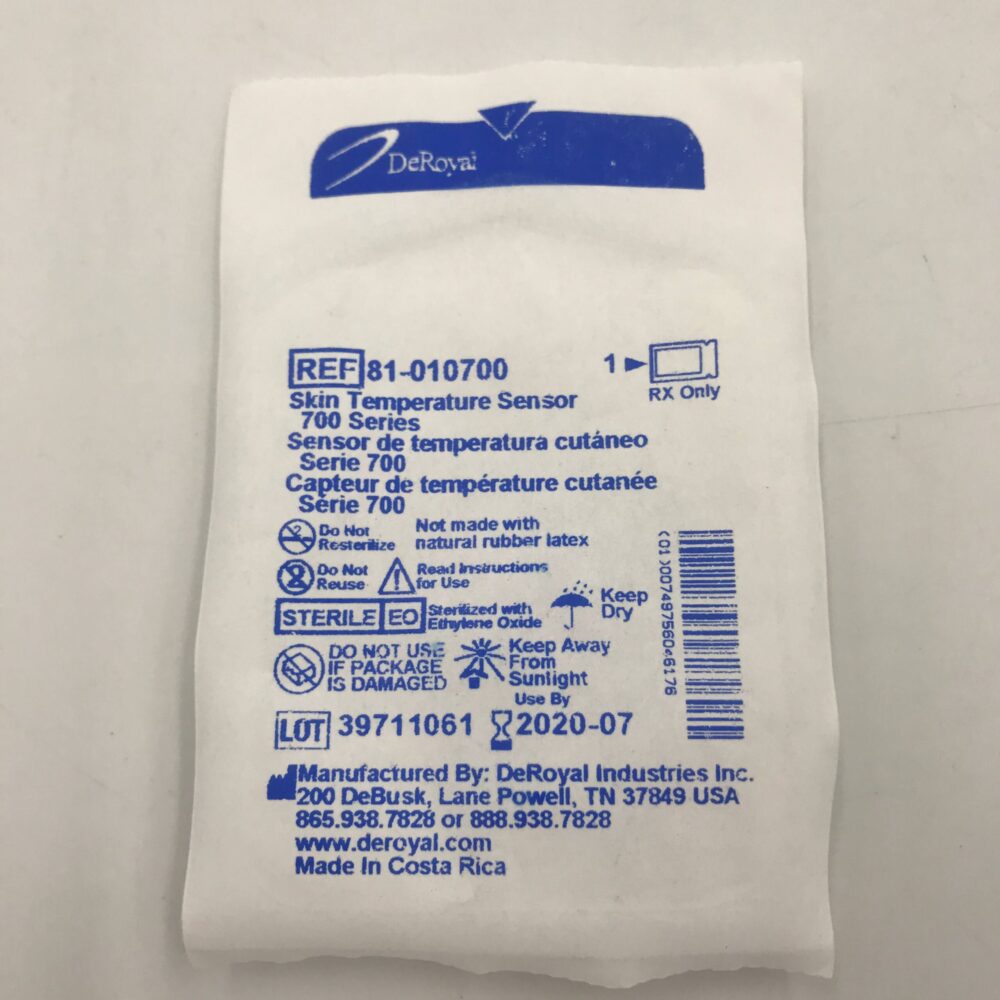 DeRoyal 81-010700 Skin Temperature Sensor 700 Series (X) - GB TECH USA