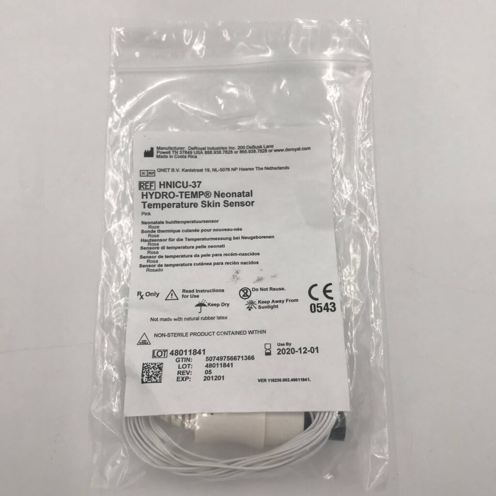 DeRoyal HNICU-37 Hydro-Temp Neonatal Temperature Skin Sensor Pink (X ...