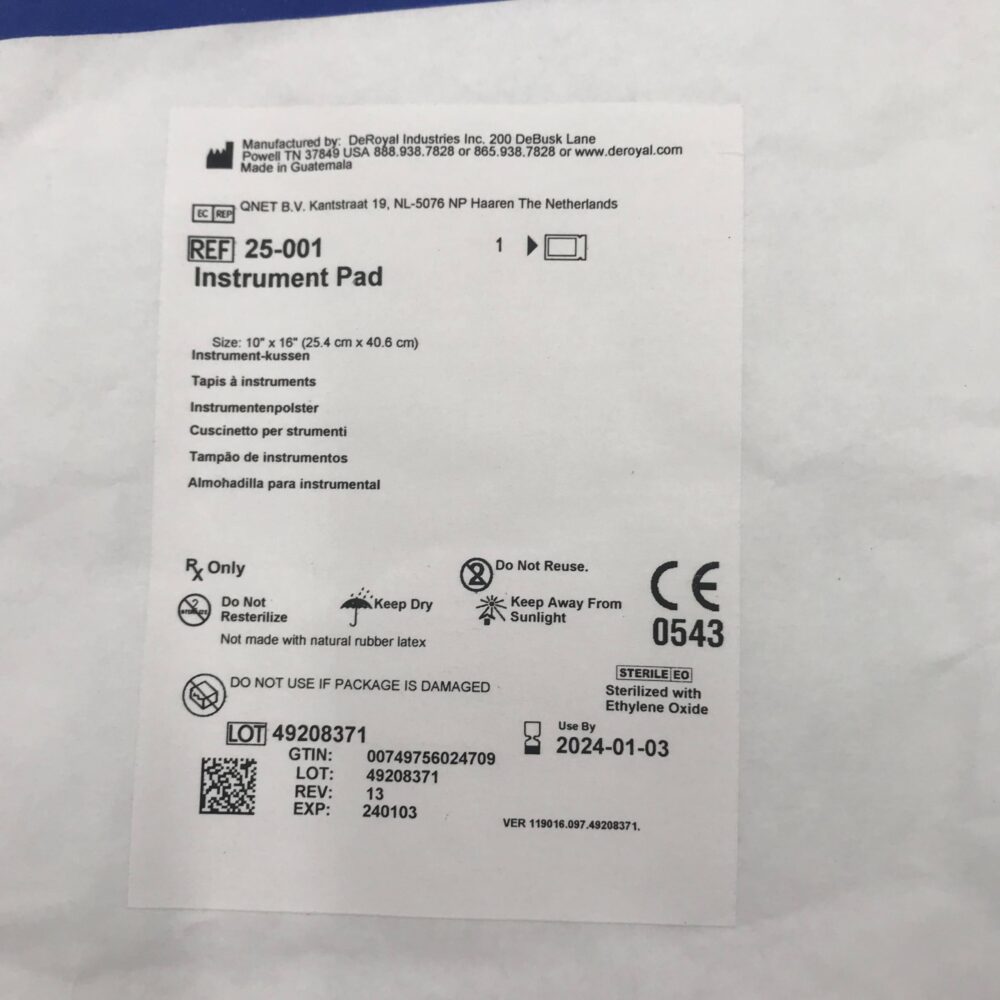 DeRoyal 25-001 Instrument Pad Size 10" x 16" (25.4cm x 40.6cm) - GB ...