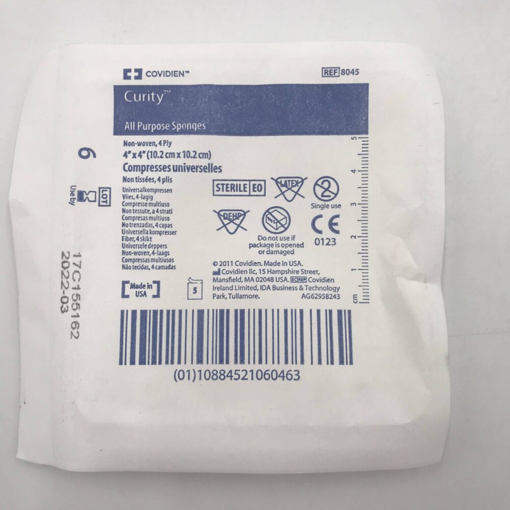 Covidien 8045 Curity All purpose Sponges Non-Woven, 4Ply 4" x 4" (10 ...