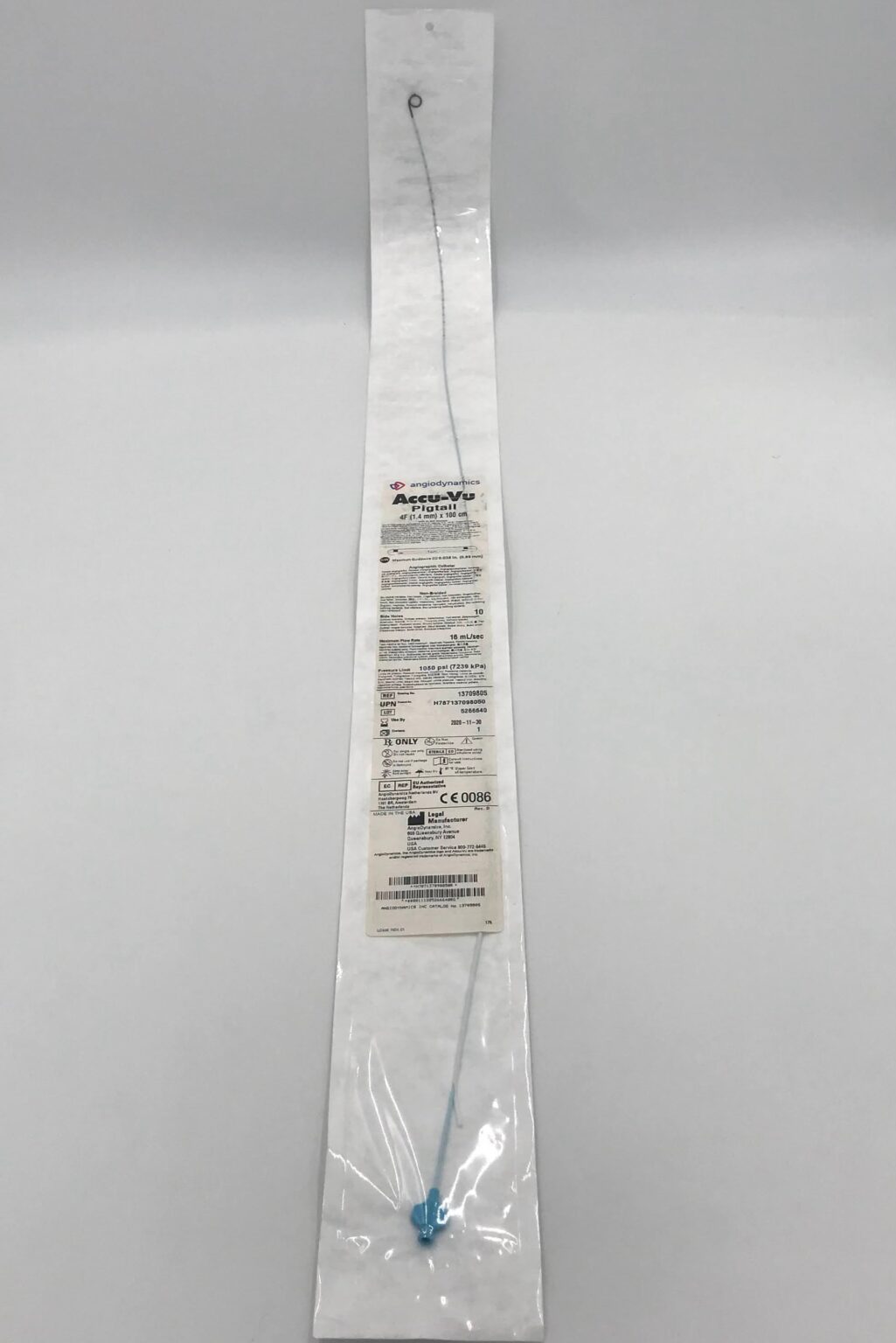 AngioDynamics 13709805 Accu-Vu Angiographic Catheter Pigtail 4F (X ...