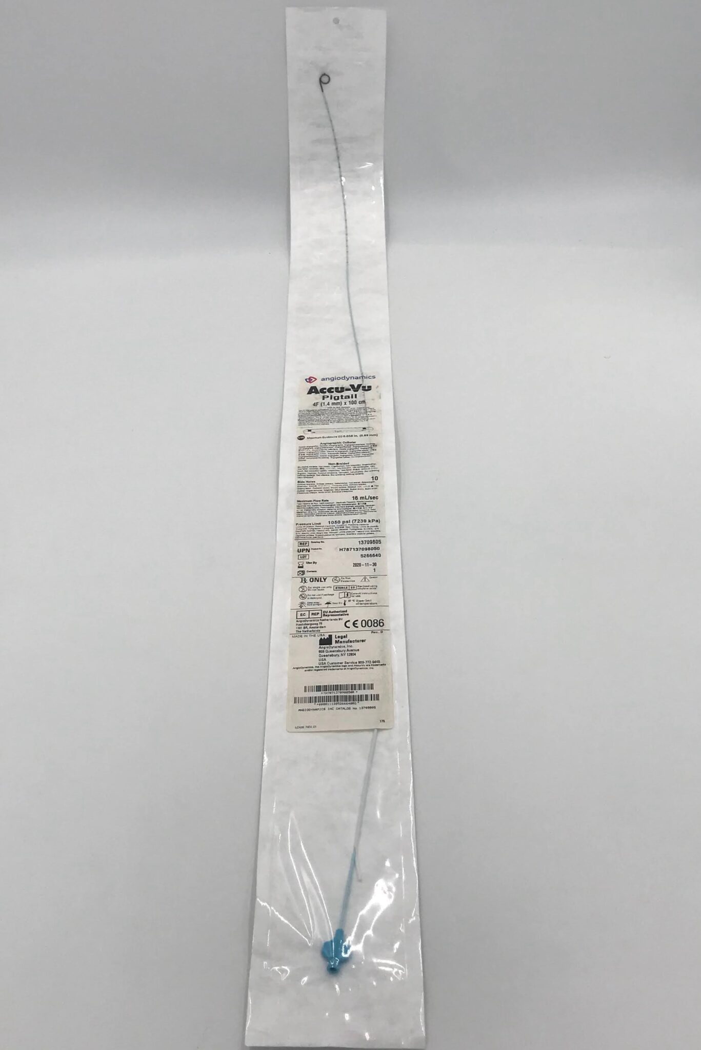 AngioDynamics 13709805 Accu-Vu Angiographic Catheter Pigtail 4F (X ...
