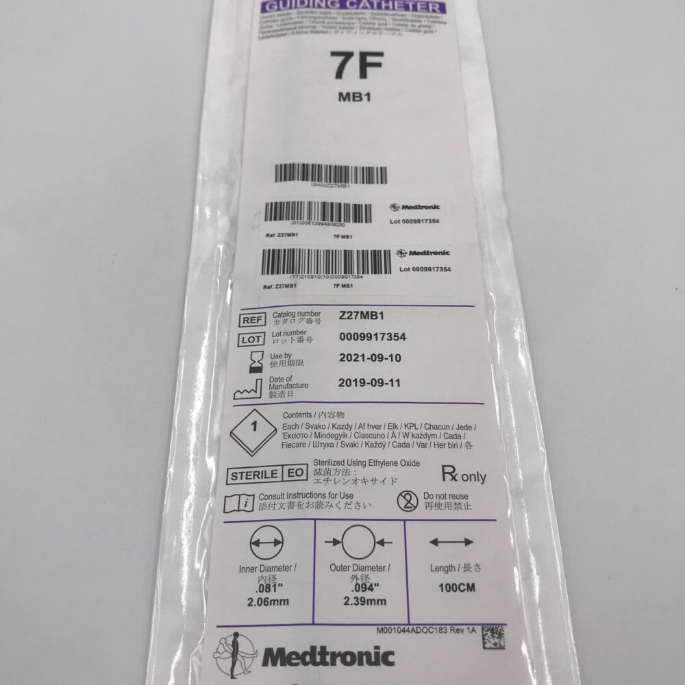 Medtronic Z27MB1 Guiding Catheter 7F MB 1, Z2 (X) - GB TECH USA
