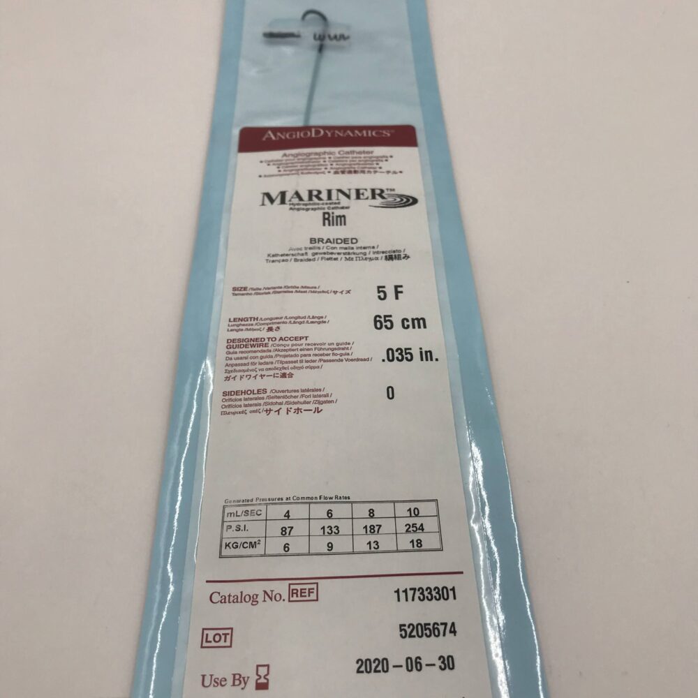 AngioDynamics 11733301 Mariner Angiographic Catheter 5F 65cm RIM ...