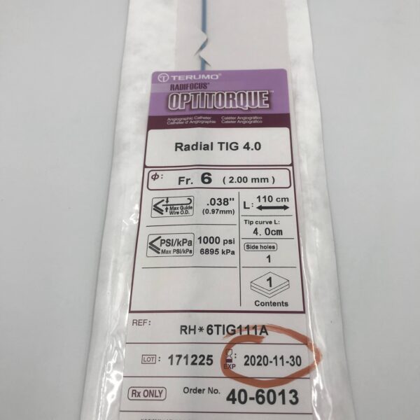 Terumo 40-6013 RadioFocus Optitorque Angiographic Catheter Radial Tig 4 ...