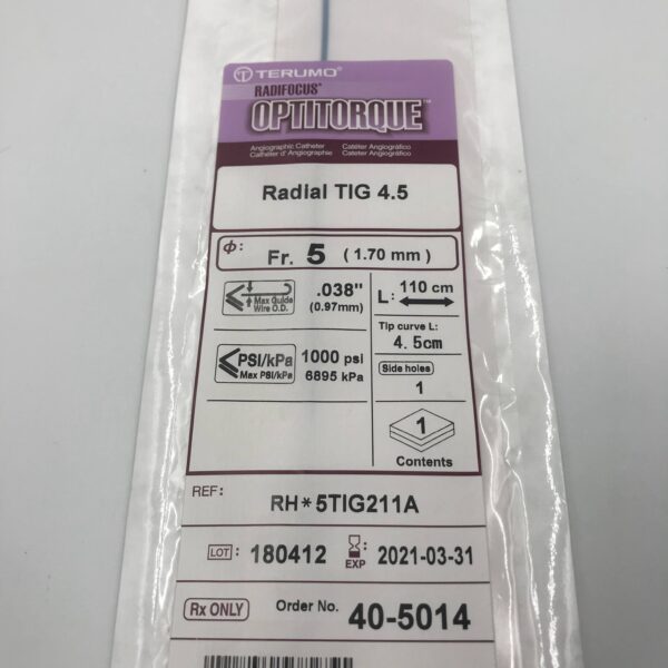 Terumo 40-5014 RadioFocus Optitorque Angiographic Catheter Radial TIG 4 ...