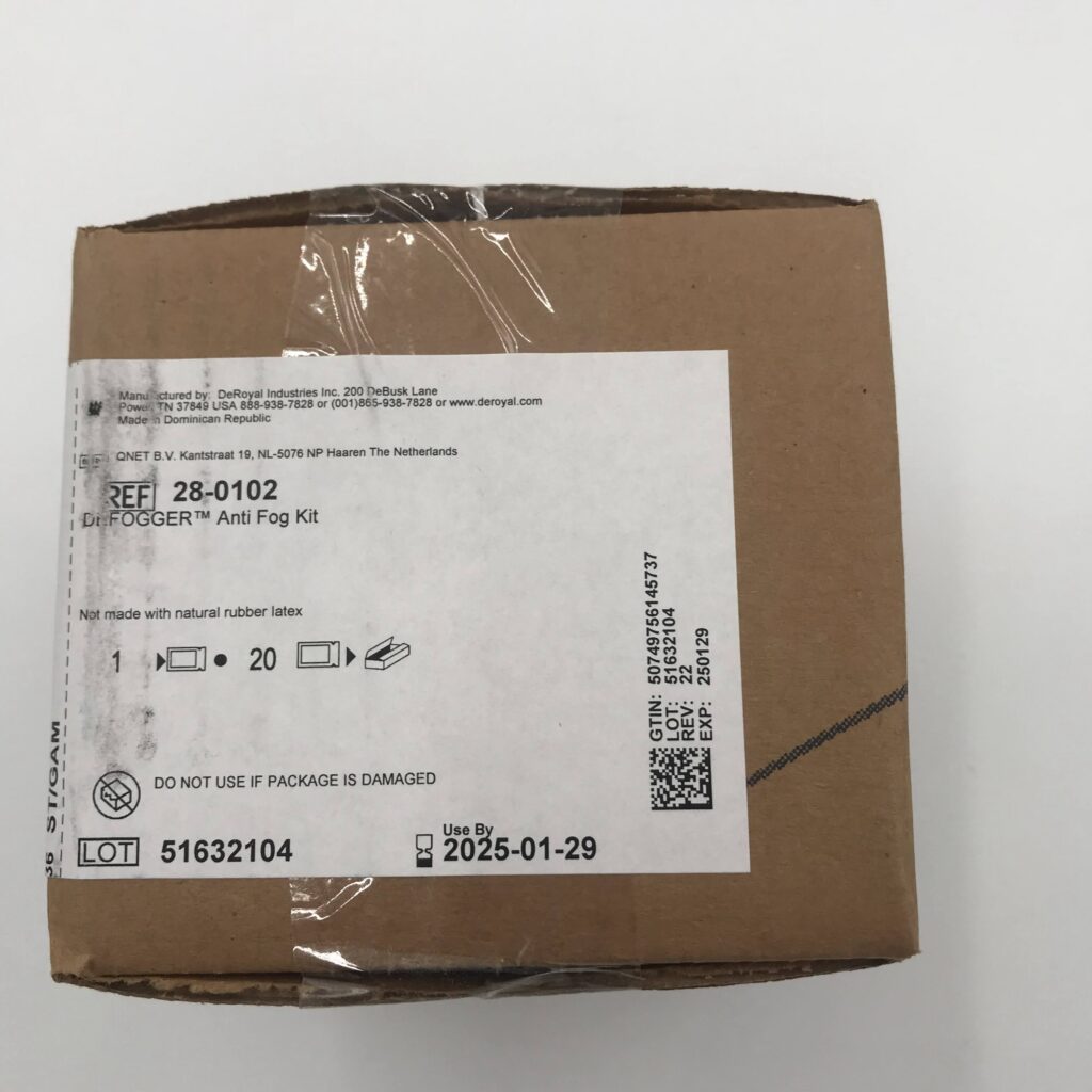 DeRoyal 28-0102 Defogger Anti Fog Kit (20/Box) - GB TECH USA