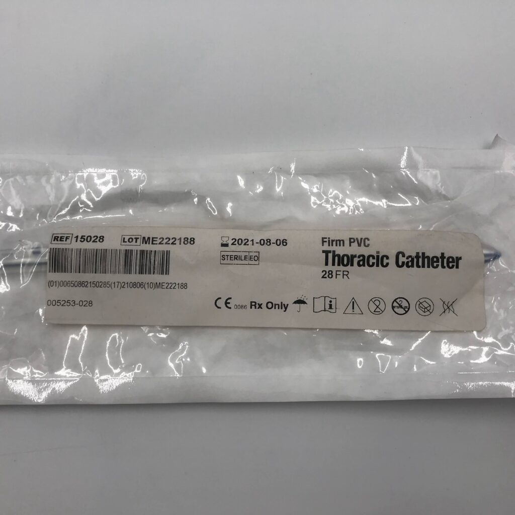 Atrium 15028 Firm PVC Thoracic Catheter 28FR (X) - GB TECH USA