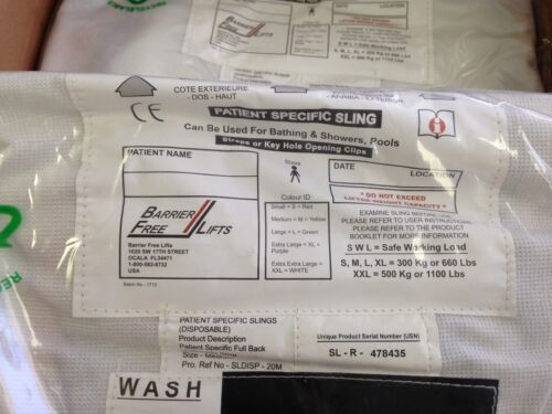 Barrier Free Lifts SLDISP-20M Patient Specific Full Back Sling Medium ...