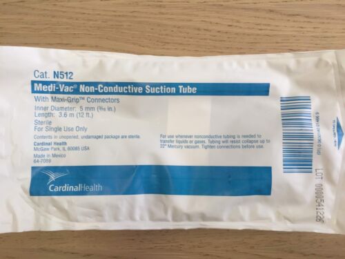 CARDINAL N512 Medi-Vac Non-Conductive Suction Tube with MaxiGrip Connectors L=3.6m - GB TECH USA