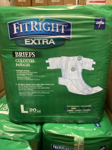 MEDLINE FITEXTRALG FitRight Extra Disposable Brief, Lg (80/Case) - GB ...