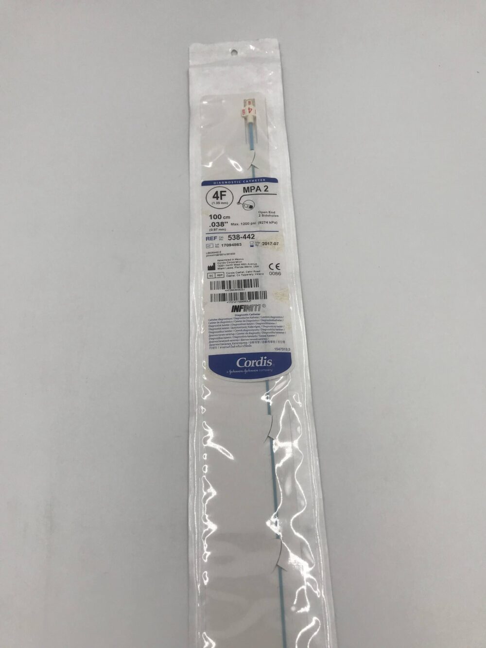 CORDIS 538-442 Infiniti Diagnostic Catheter MPA 2, 4F x 100 cm (x) - GB ...