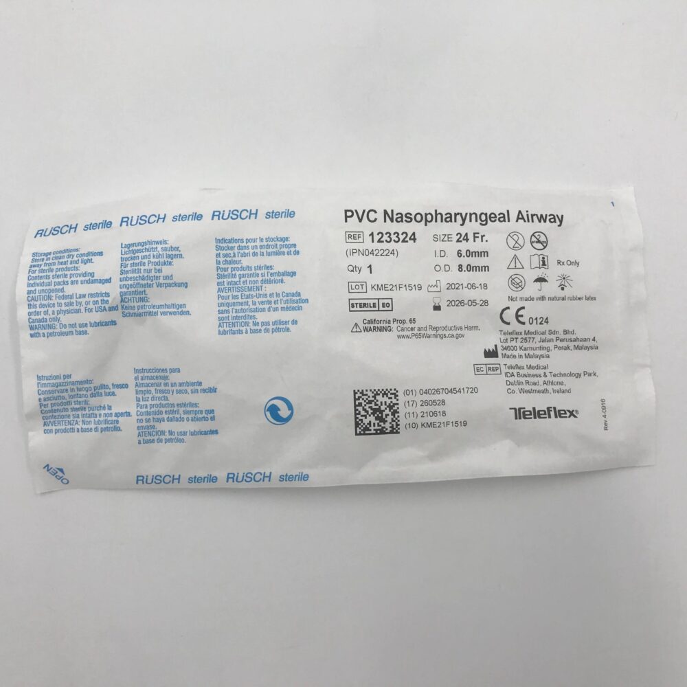 TELEFLEX 123324 Rusch PVC Nasopharyngeal Airway 24 Fr. - GB TECH USA