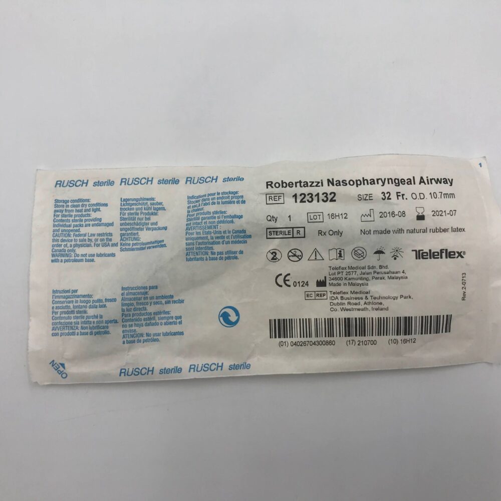TELEFLEX 123132 Rusch Robertazzi Nasopharyngeal Airway 32 Fr. (X) – GB ...