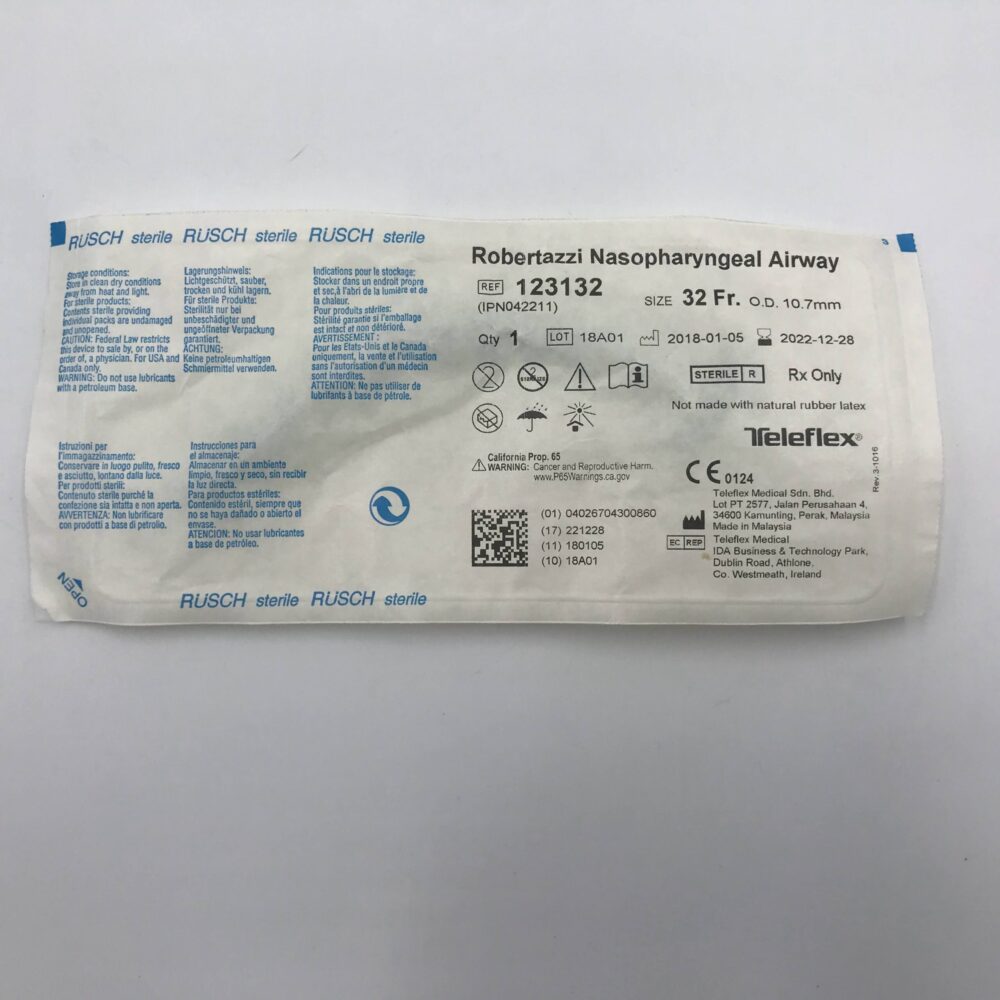 TELEFLEX 123132 Rusch Robertazzi Nasopharyngeal Airway 32 Fr. - GB TECH USA