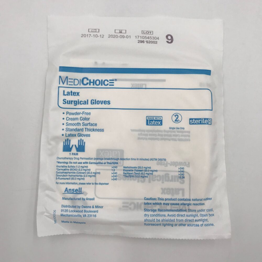 ANSELL SGL65090 MediChoice Latex Surgical Gloves, Powder-Free, 9 (Lot ...
