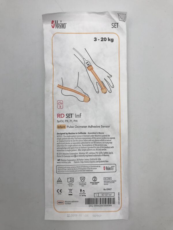 MASIMO 4002 Infant Pulse Oximeter Adhesive Sensor 3-20Kg (X) - GB TECH USA