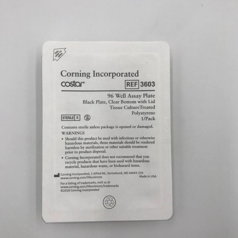 CORNING INC. 3603 Costar Assay Plate, 96 Well, w/ Black Lid and Clear ...