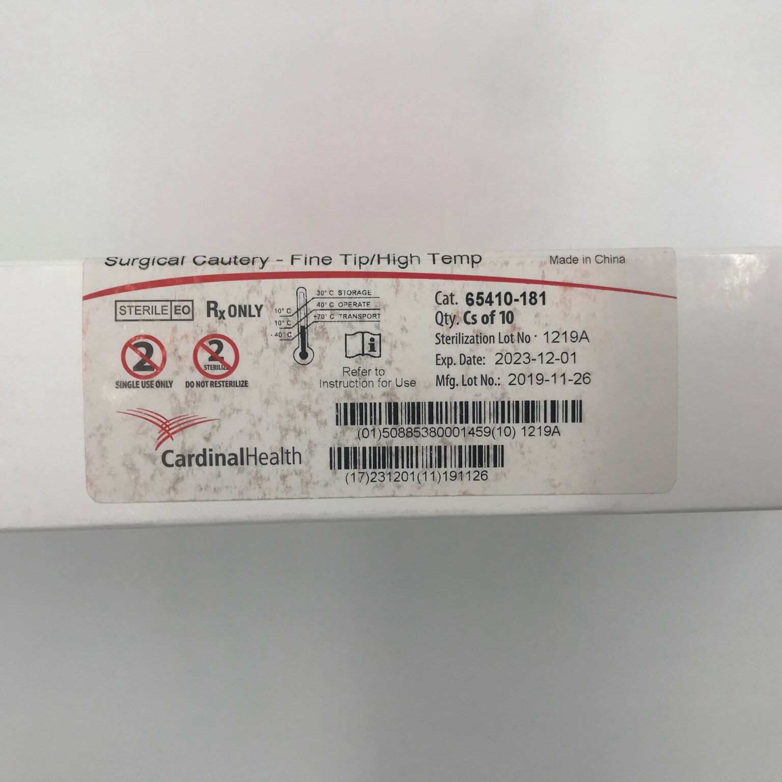 CARDINAL HEALTH 65410-181 Surgical Cautery – Fine Tip/High Temp (10/Box ...