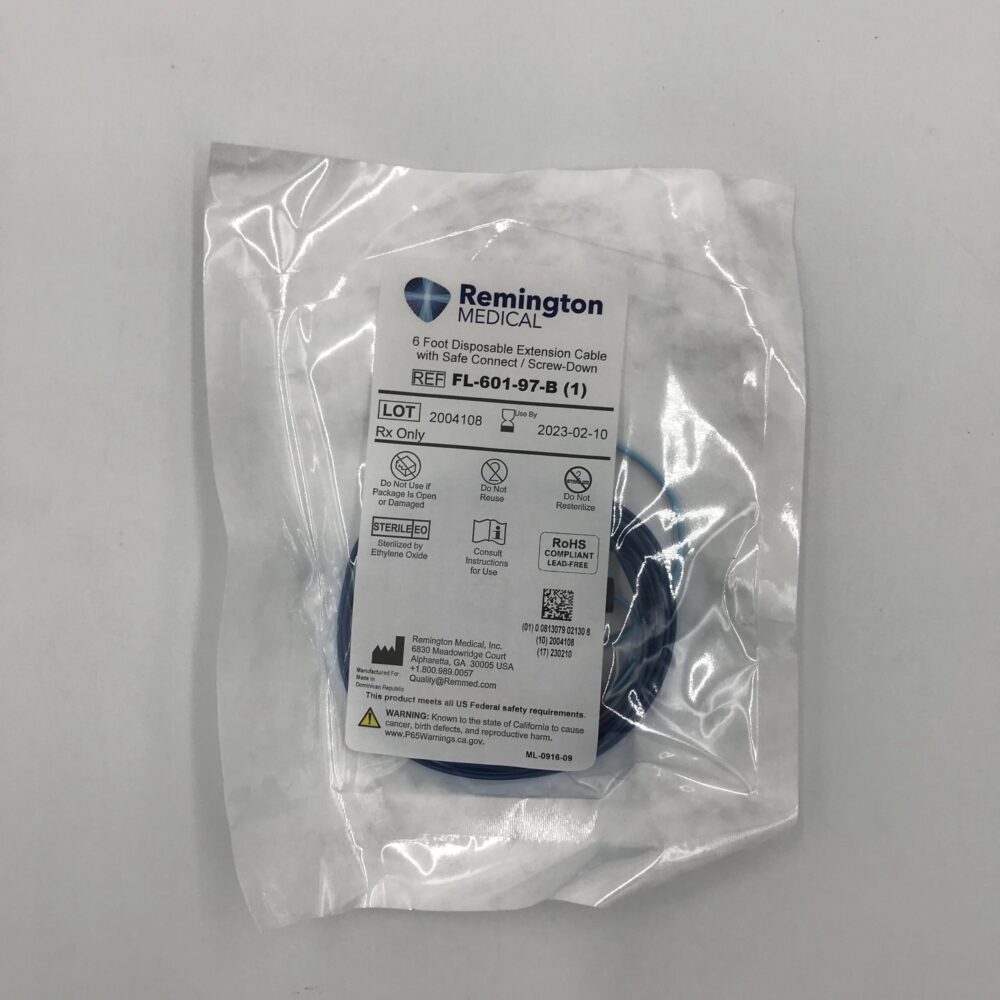 REMINGTON MEDICAL FL-601-97-B (5), 6 Foot Disposable Extension Cable ...