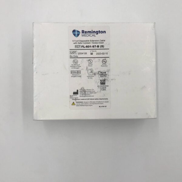 REMINGTON MEDICAL FL-601-97-B (5), 6 Foot Disposable Extension Cable ...