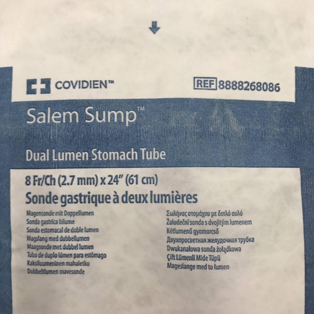 COVIDIEN 8888268086 Salem Sump Dual Lumen Stomach Tube 8Fr/Ch - GB TECH USA