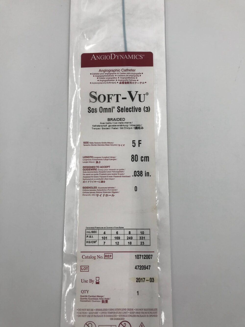 AngioDynamics 10712007 Soft-Vu Sos Omni Selective (3) Braided 5F 80cm x ...