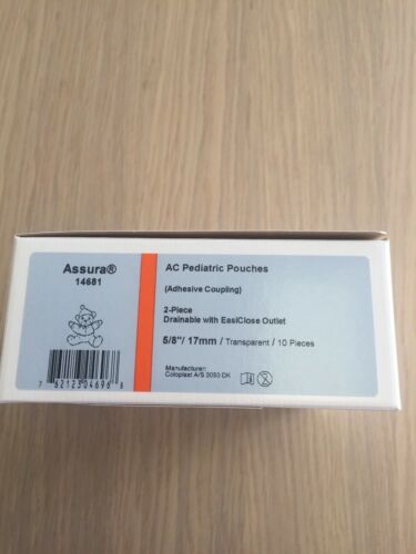 COLOPLAST 14681 Assura AC Pediatric Pouches 5/8" 17mm (10/Box) (X) - GB ...
