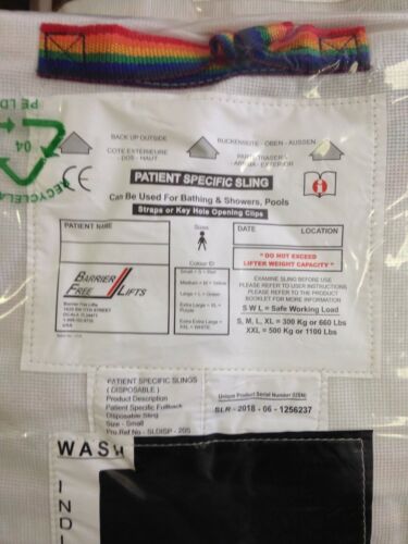Barrier Free Lifts SLDISP-20S Patient Specific Full Back Sling Small ...