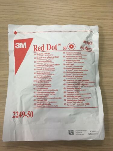 3M 2249-50 RED DOT Monitoring Electrode w/Microscope Tape & Solid Gel ...