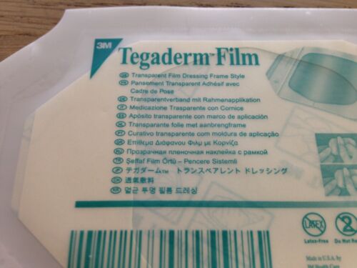 3M 1624W Tegaderm Transparent Film Dressing Frame Style, 6cm x 7cm (Lot ...