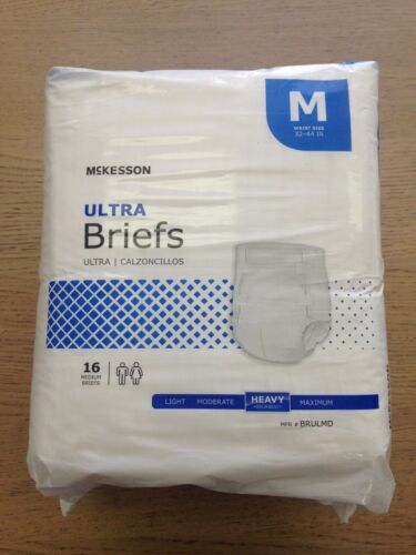 MCKESSON BRULMD Medium Ultra Briefs, 32-44in (16/Pkg) - GB TECH USA