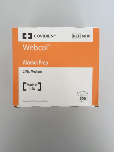 COVIDIEN 6818 Webcol Alcohol Prep 2 Ply, Medium (200/Bx) - GB TECH USA