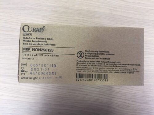MEDLINE NON256125 GUARD Iodoform Packing Strip 1/2in x 5yd (12/Box) (X ...