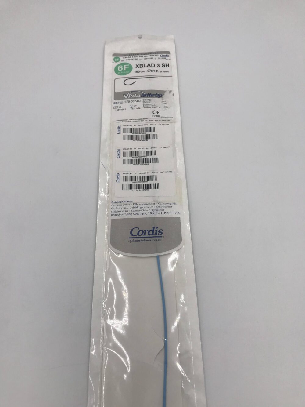CORDIS 670-067-00 Vista BriteTip Guiding Catheter XBLAD 3 SH 6F (X ...